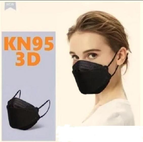 100 Máscaras Boca De Peixe Kn95 3D Reutilizável Kf94 Embalagem Individual - Máscara Facial ...