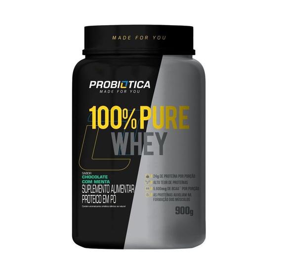 100 Pure Whey 900g Sabor Chocolate C Menta Probiótica Whey