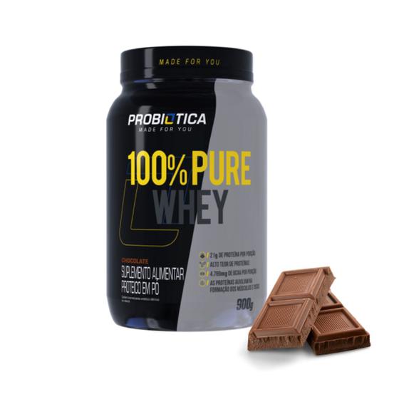 100 Pure Whey Pote 900g Probiótica Suplemento Em Pó Wei Protein