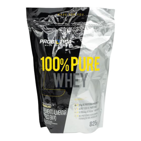 100% Pure Whey Protein Probiotica Refil 825g Sabores - Whey Protein ...