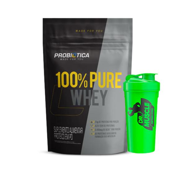 100 Pure Whey Refil 900g Probiotica Coqueteleira Variada Kit De