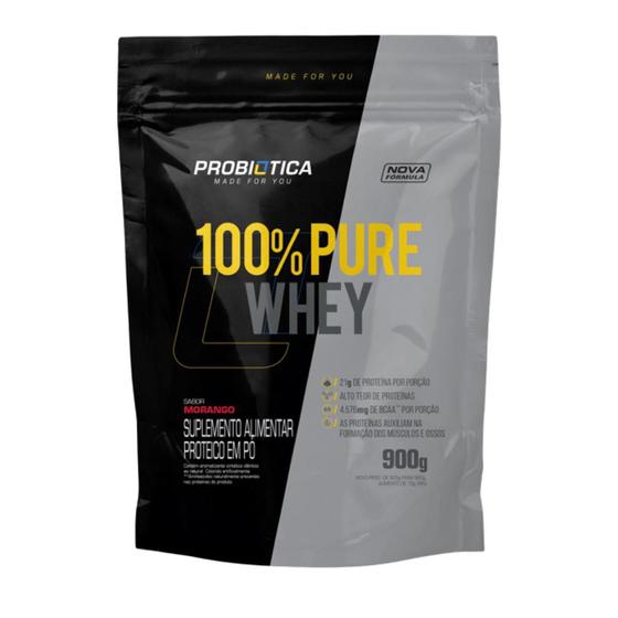 100 Pure Whey Refil 900g Probiótica Suplemento Alimentar Whey 100