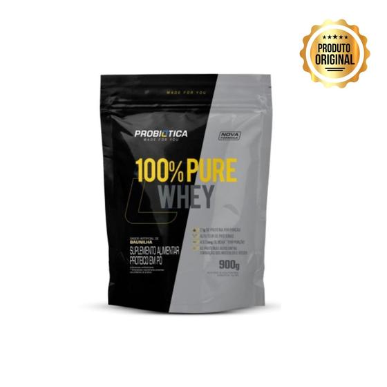 100% Pure Whey Refil 900g Sabor Baunilha - Probiótica - Probiotica - Whey Protein - Magazine Luiza
