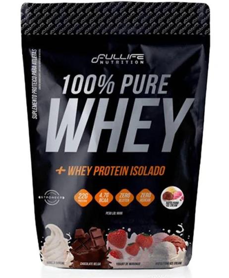 100 Pure Whey Refill 900g Fullife Nutrition Sabor Chocolate Belga
