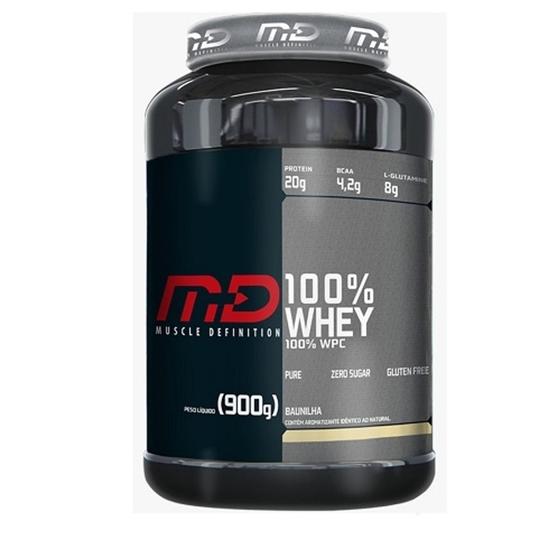 100% whey 900g chocolate branco - md muscle definition - Whey Protein ...