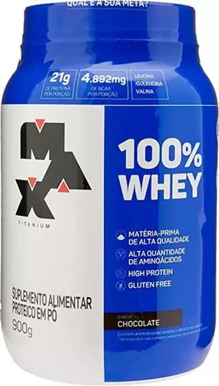 100% Whey Max Titanium em Pote de 900g - MAXTITANIUM - Whey Protein - Magazine Luiza