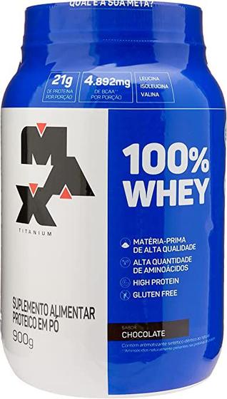 100% Whey Max Titanium em Pote de 900g - Whey Protein - Magazine Luiza