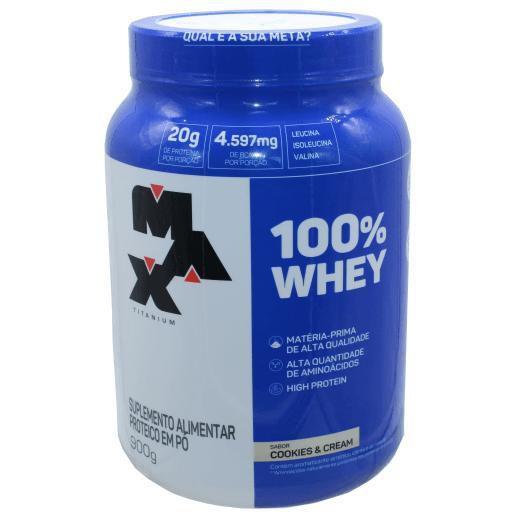 100% Whey Protein Max Titanium Proteina Cookies E Cream 900G - Massa ...
