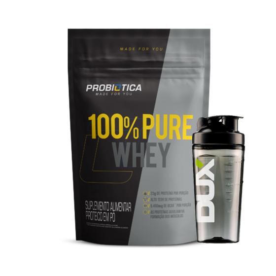100% Whey Pure Refil 900g - Probiotica + Coqueteleira Dux - Kit de ...
