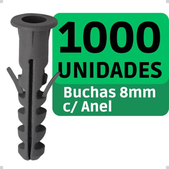 1000 Unidades Bucha C/ Aba Anel 8mm Sem Parafuso Bucha para Construção ...