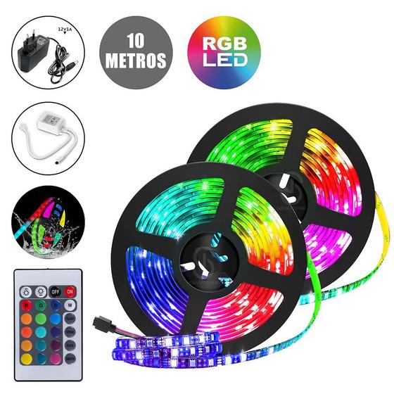 10m Fita Led 5050 Rgb Colorida Com Cola Kit Completo com Fonte - LUATEK - Fita de LED - Magazine ...