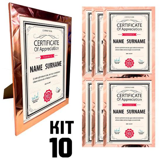 10Un Moldura A4 De Plástico Porta Diploma Certificado Poster - Rod ...