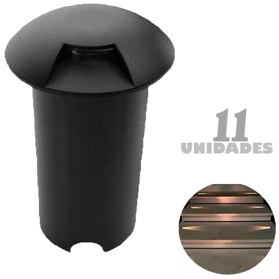 11 Spot Embutido Chao Preto 1 Facho Led 1W 3000K Escada Acl79 - Acende ...