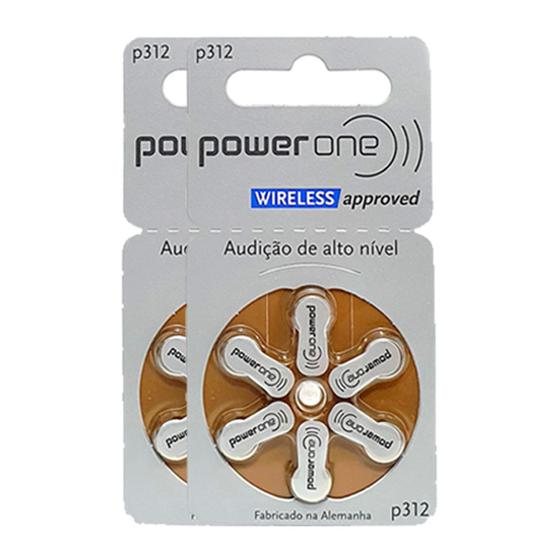 12 Baterias Pilhas Power One P312 PR41 para Aparelho Auditivo - Acessórios Auditivos - Magazine ...