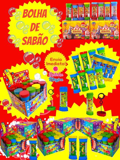 12 Bolha de Sabão Bolinha com Liquido P/ Personalizar Colorido Kit FestaAtacado Lembrancinha ...