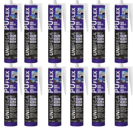 12 Cola Adesivo Selante Poliuretano Pu Flex Branco 400gr - UNIPEGA ...