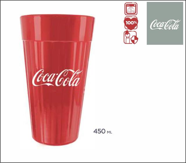 12 Copos Americano Coca-Cola Retro Vermelho 450ml Vidro - Nadir ...
