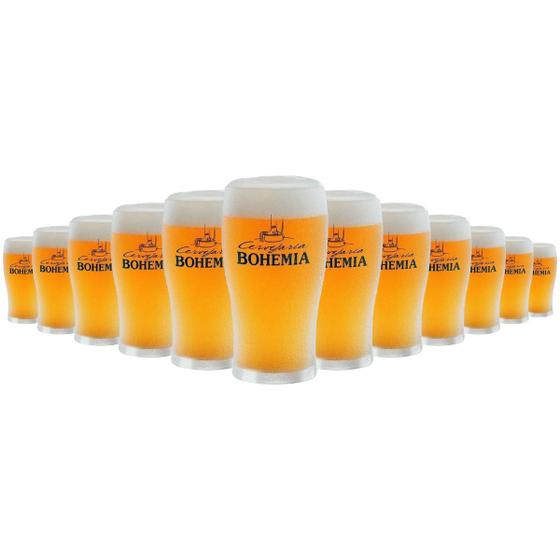 12 Copos Cerveja Chopp Vidro Bohemia 340ml Cervejaria Bohemia Ambev Oficial Personalizado ...
