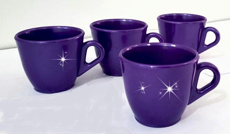 12 Xícara Café Cor Roxo Pequena Plástico Acrílico - FLASH_ENVIOS ...