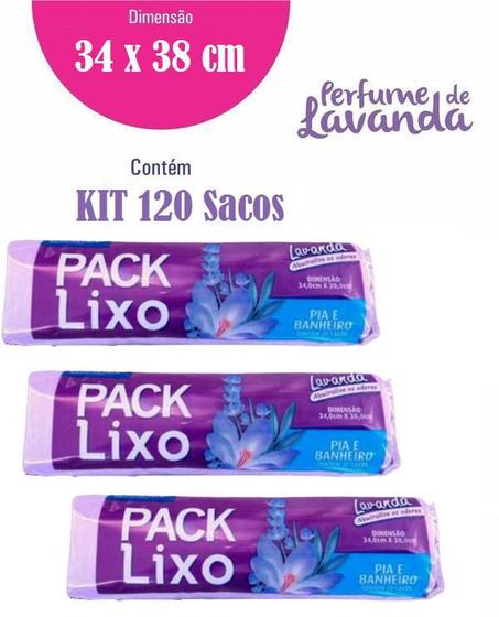 120 Sacos De Lixo Banheiro e Pia Neutraliza Odor Cheiro 10 L - Extrusa ...