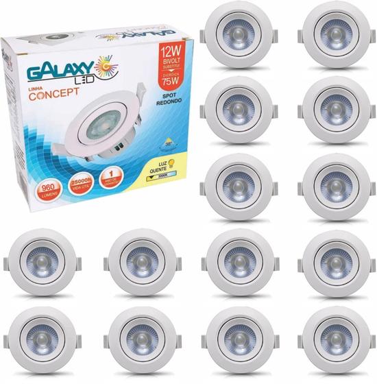 15 Spot Led Direcional Redondo 12W Branco 3000k Bivolt - Galaxy Led - Painel de LED - Magazine Luiza