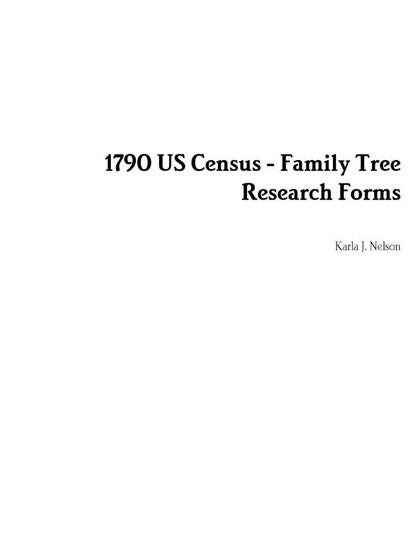 1790 US Census - Family Tree Research Forms - Lulu Press - Outros ...