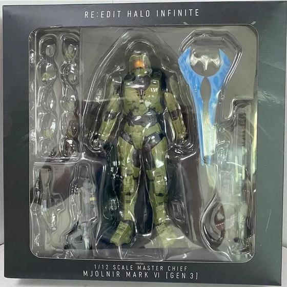 18cm Halo Master Chief Mjolnir Mark VI Gen 3 Anime Figura 112 Estátua ...
