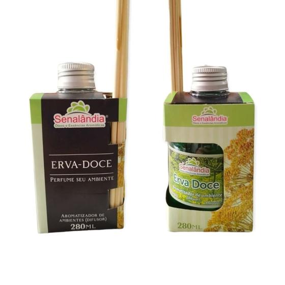 2 Aromatizante Ambiente Erva-Doce Difusor Vareta Perfume 280ml ...