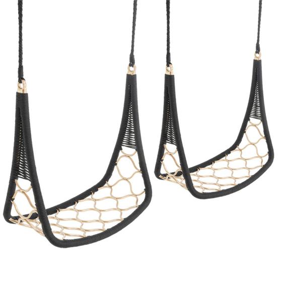 2 Balanços Suspenso Trama Original em Alumínio cor Bronze e Corda ...