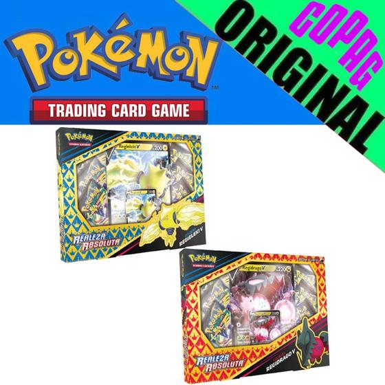 2 Box Pokémon Realeza Absoluta Regieleki V e Regidrago V Copag ...
