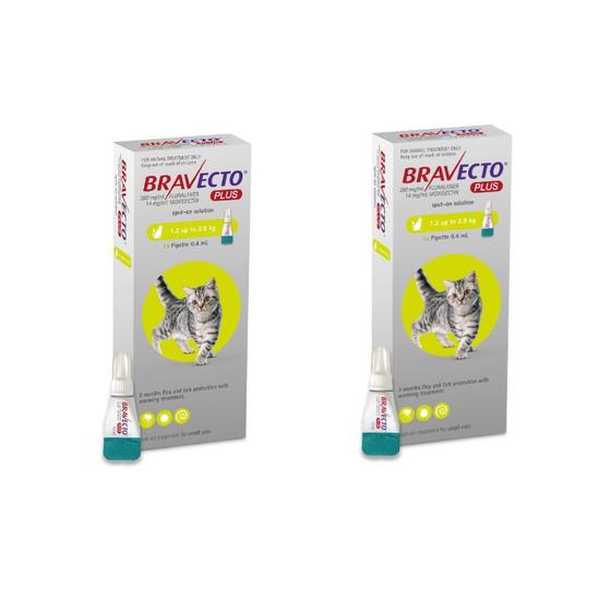 2 Bravecto Plus Gatos Transdermal De 1,2 A 2,8 Kg - 112,5mg - MSD - Vermífugo - Magazine Luiza