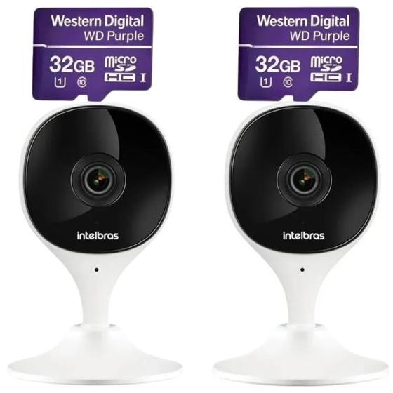2 Câmeras Wi-fi Mibo Imx C Intelbras + Cartão 32gb WD Purple - Câmera ...