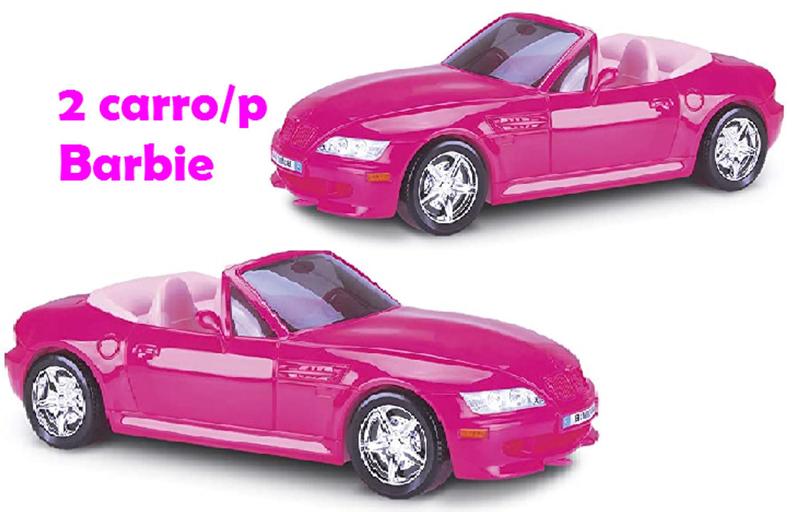 2 Carro Conversivel P/Barbie - 46cm - Cor Rosa - Roma Brinquedo ...