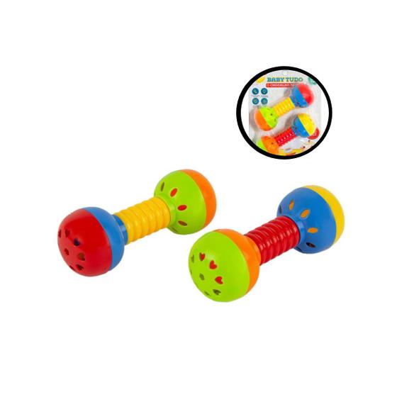 2 Chocalho de Bebê Colorido Menino Menina 6 Meses Brinquedo - Etitoys ...