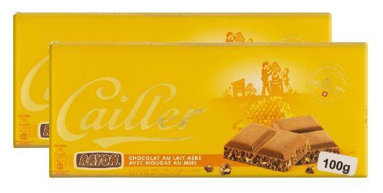 2 Chocolate Suíço Aerado com Torrone Mel Cailler Rayon 100g - Chocolate ...