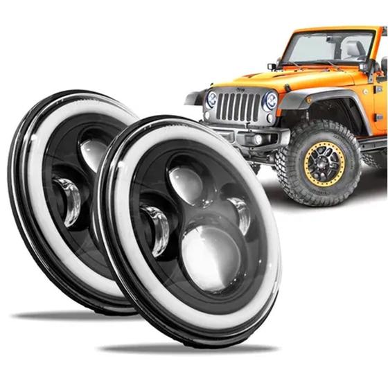 2 Farol Led Angel Eyes Defender Led Jeep Troller Fusca Kombi - Ray-X ...