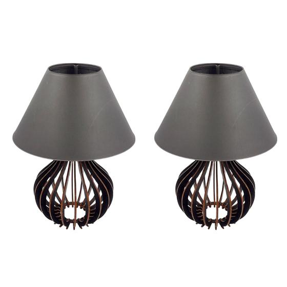2 Kit Abajur Moderno mesa de cabeceira Para Cabeceira Enfeite Casa -P ...