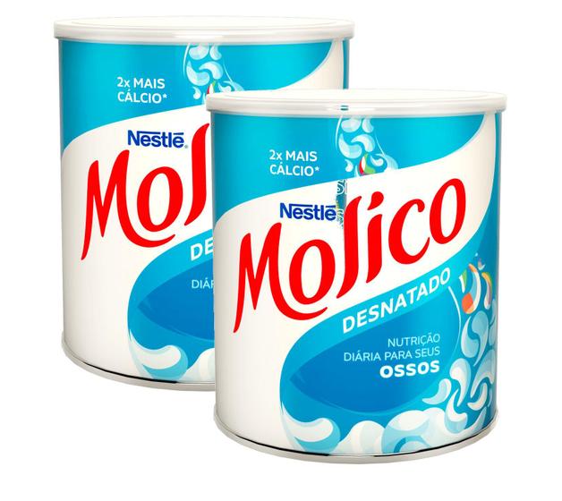 2 Leite Em Pó Desnatado Molico Total Cálcio Nestlé Lata 280g - Leite em ...