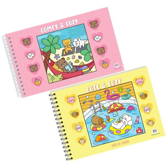 2 Livros de Colorir BoBBie Books Com 96 Desenhos Para Pintar, Capa Dura ...