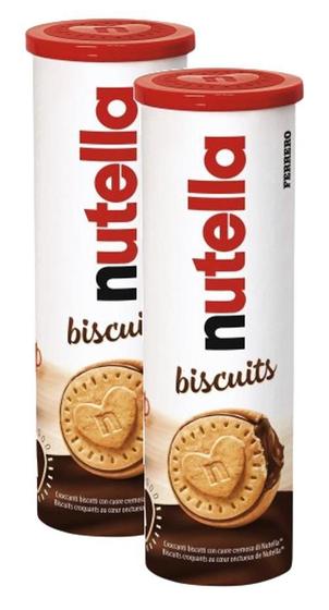 2 Nutella Biscuit Biscoito Wafer Creme De Avelã Ferrero 166G - Biscoito ...