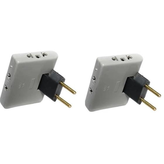2 PEÇAS Pino Adaptador Tomada Dobravel Articulado Flex 3 Saída 10a ...