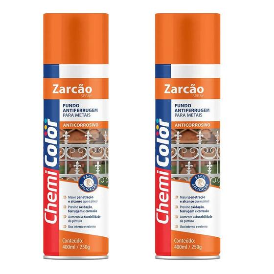 2 Peças - Zarcão Spray Para Metais Antiferrugem Anticorrosivo De 400ml ...