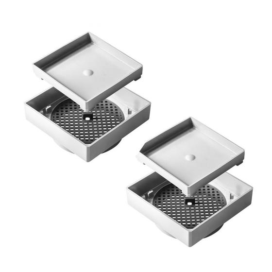 2 Ralos Oculto 15x15 Invisível Seca Piso Porcelanato PVC - Casa E ...