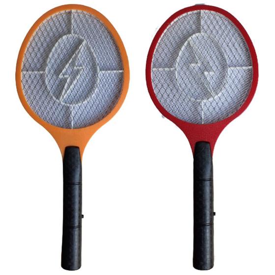 2 Raquete Elétrica Mata Inseto Mosquito Pernilongo A Pilha - Idea ...