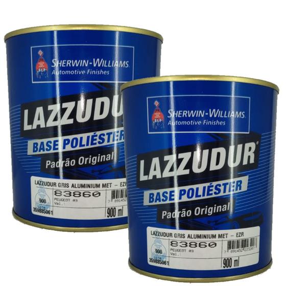2 Tinta Automotiva Gris Aluminium Metálico Ezr Lazzudur 0,9l - Tinta ...