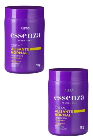 2 Un Creme Alisante Normal Essenza Profissional Cless 1Kg - Alisamento ...