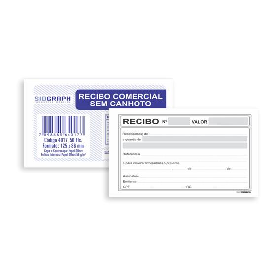 20 Blocos Recibo Comercial Sem Canhoto C/ 50 Folhas Sidgraph - Recibo - Magazine Luiza