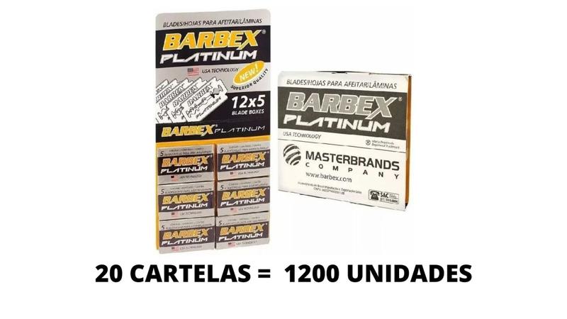 20 Cartelas Laminas De Barbear Barbex Platinum 1200 Unidades - Lâmina e ...