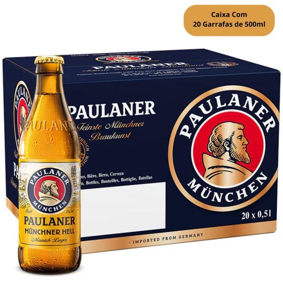 20 Garrafas Cerveja Alemã Paulaner Munchner Hell 500ml - Cerveja ...