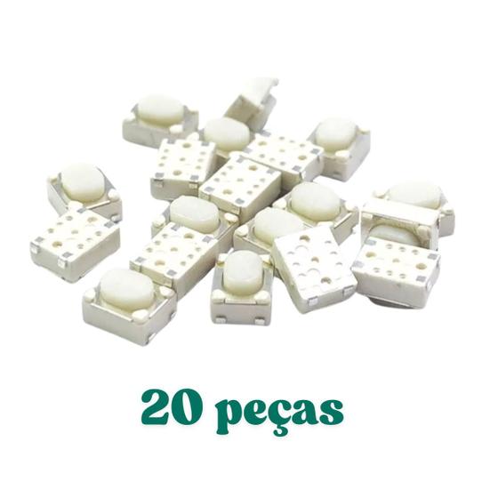 20 peças Botão Interruptor Tactil Smd 3x4x2.5mm 4 pinos - SYDZ ...